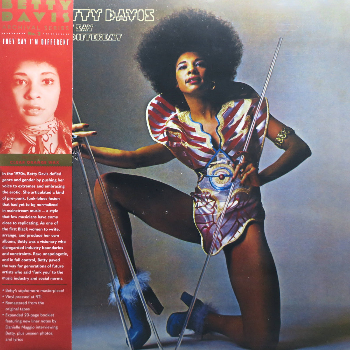 BETTY DAVIS 'They Say I'm Different' CLEAR ORANGE Vinyl LP + 20 page B ...