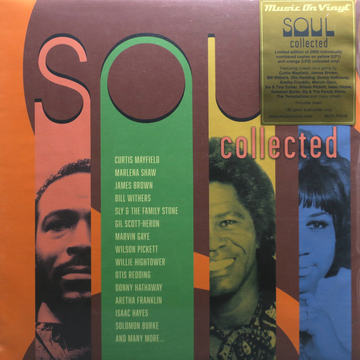 VARIOUS 'Soul Collected' 180g YELLOW/ORANGE Vinyl 2LP (Curtis Mayfield ...