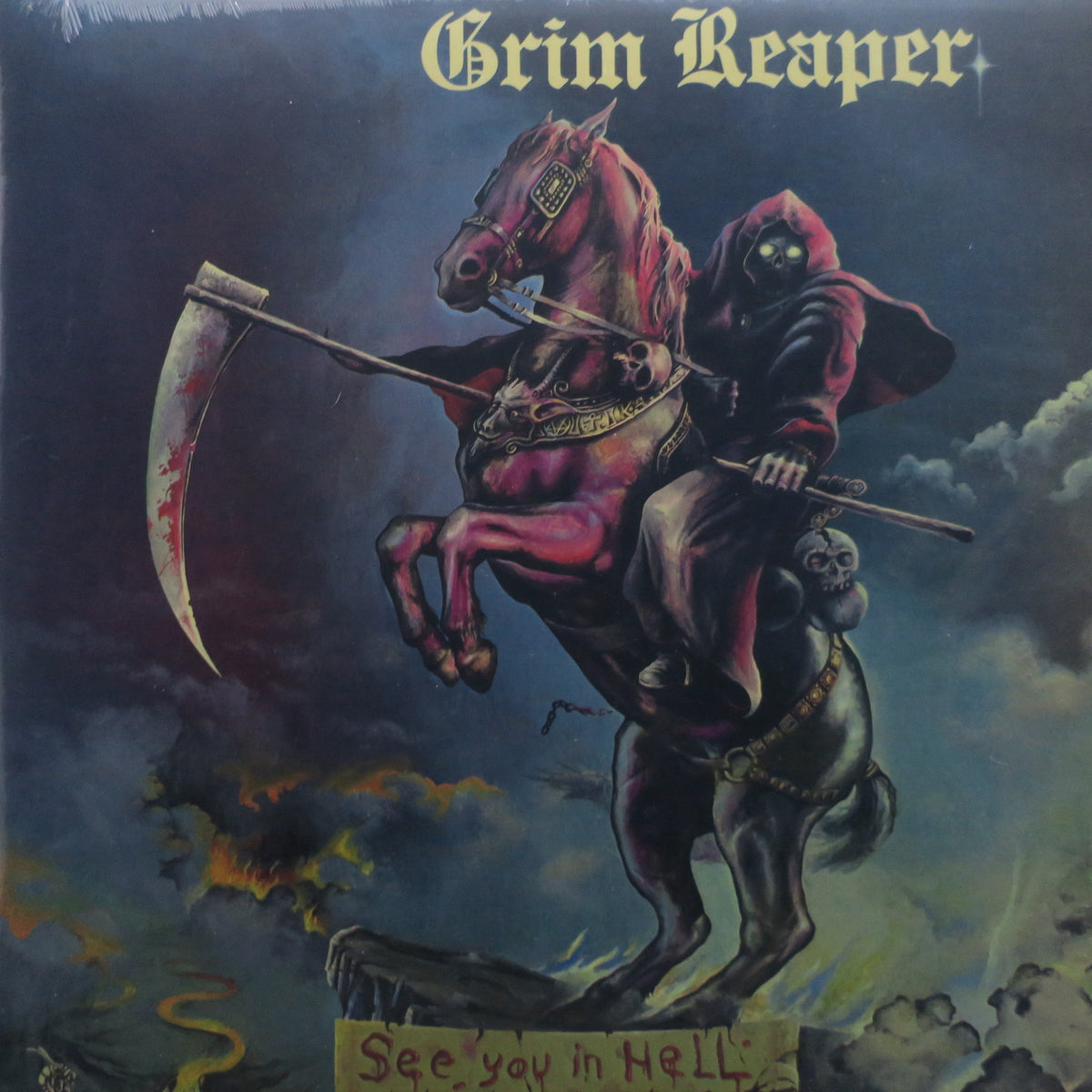 GRIM REAPER 'See You In Hell' GREY Vinyl LP (1983 Metal) – GOLDMINE RECORDS